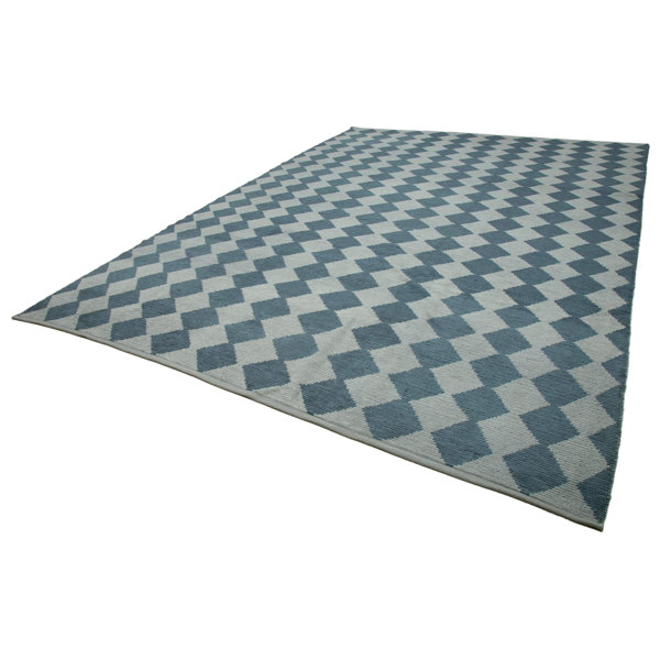 Lofy Tapis d'intérieur / extérieur géométrique en laine tissé à la main marocain 9 pi 9 po x 13 ...